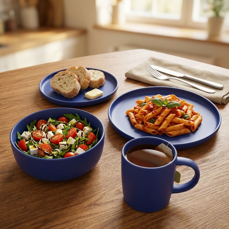 Guangda Luxury Matte Royal Blue Premium Porcelain Dinnerware Set Modern ...