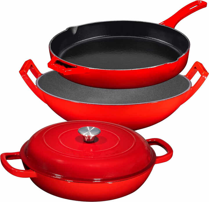 2024 New Design Enamel Cast Iron Kitchen Pots and Pans Set Cookware Set ...