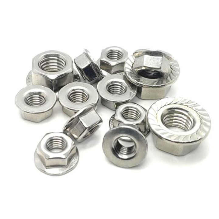 A2 Stainless Steel 304 Serrated Flange Nut with Passivated Finish Nylon ...