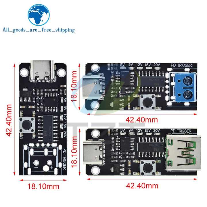 100W 5A USB-C Fast Charge Trigger Board Module PD/QC Decoy Board
