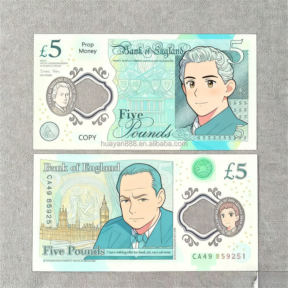 Customizable Matte Effect Novelty Game Money British Pound Polymer ...