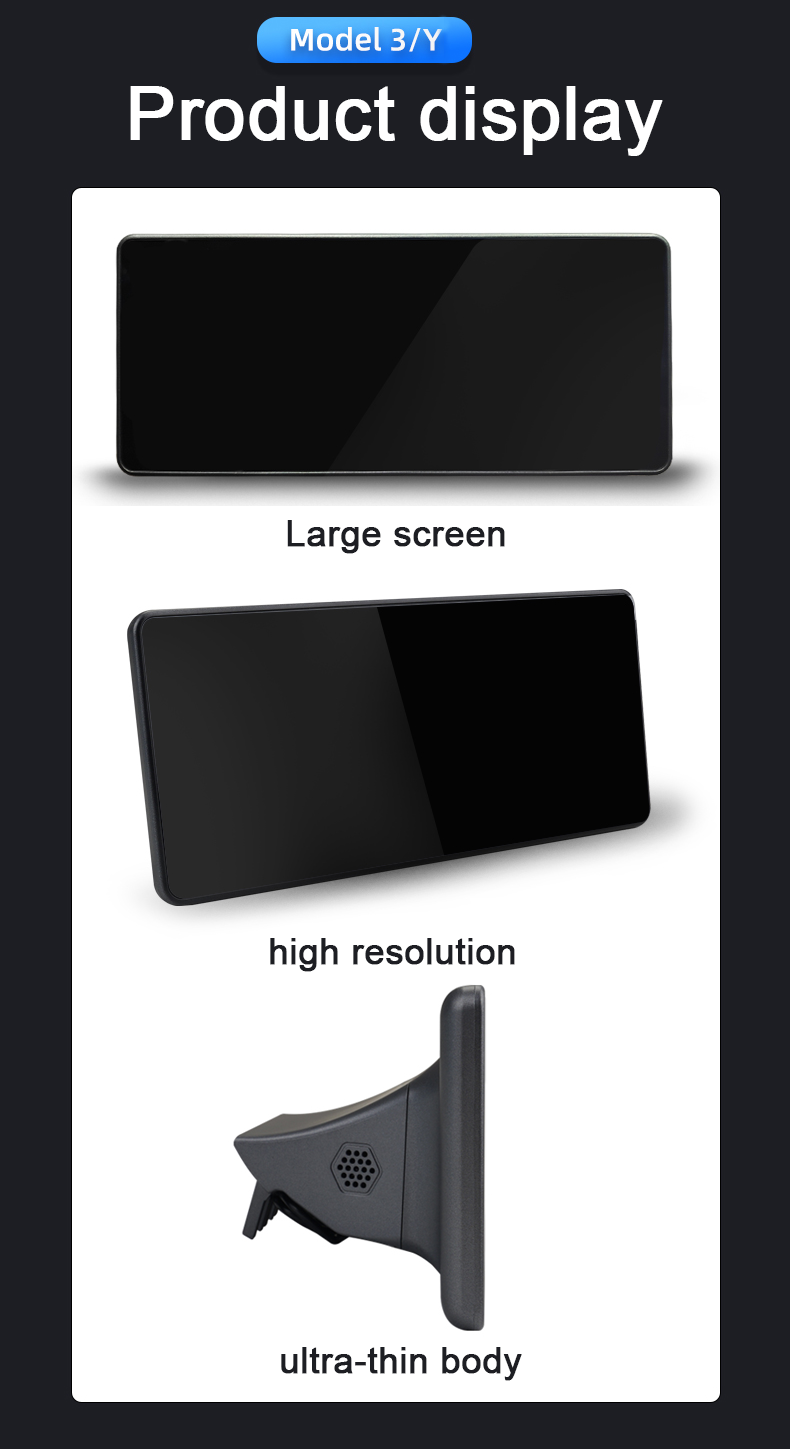 Car Display HD Ultra Mini Screen for Tesla Model Y/3 Speed Mileage ...
