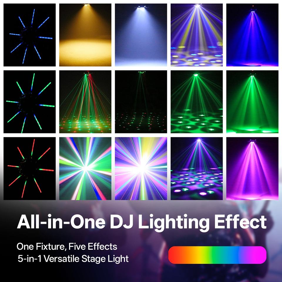 150W LED RGBW Eight-Armed Laser Beam Moving Head Light Stage Effect ...