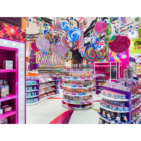 Candy shop interior design sweet shop display stand wooden candy store ...