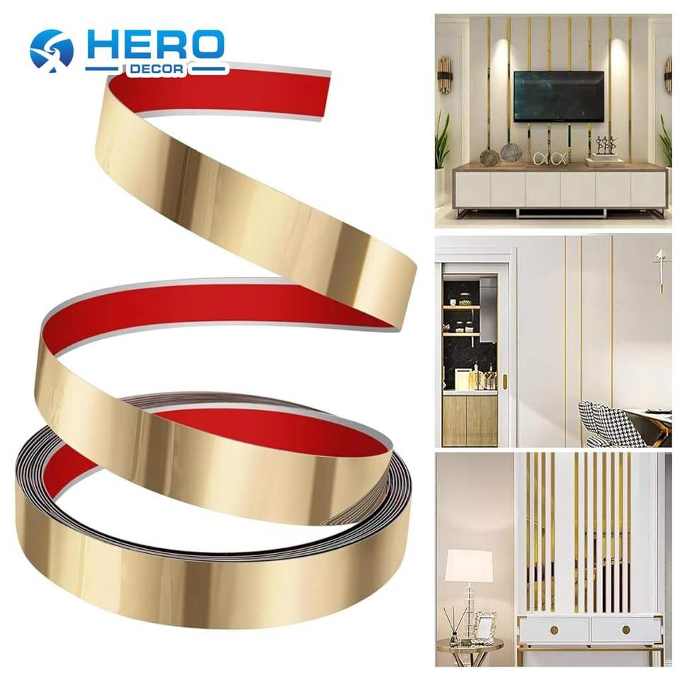 Heroprofiles Wholesale SS Gold Decorative Metal Trim Strip
