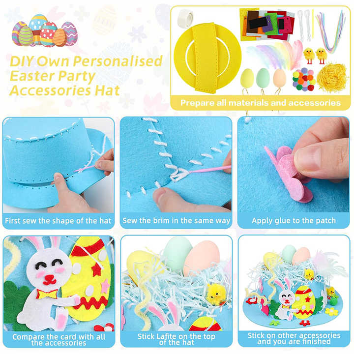 Custom Eco-friendly Party Eva Foam Folded DIY Craft Hat Kits for Easter ...