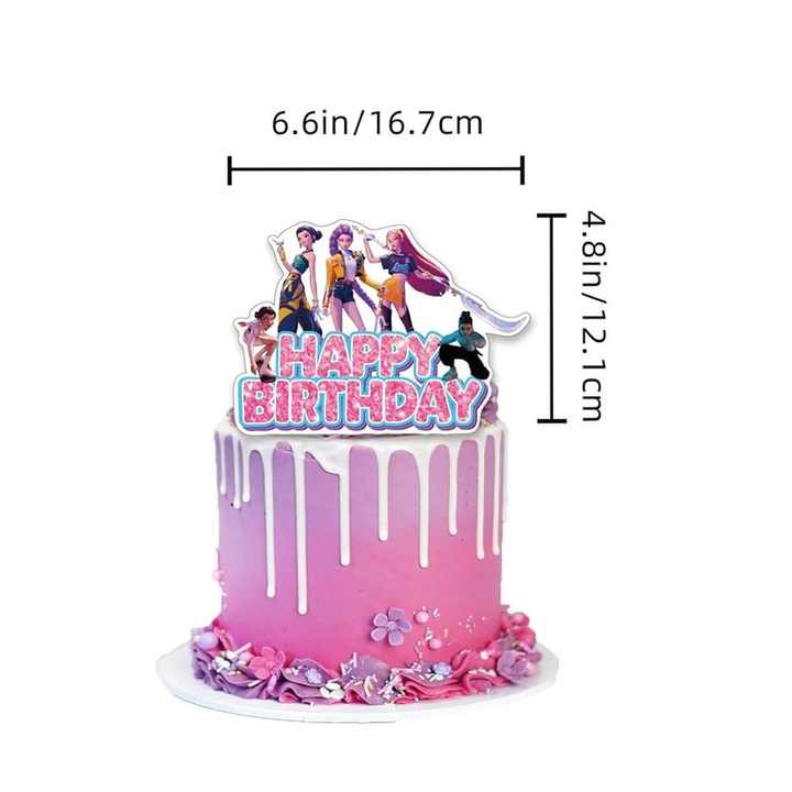 Cute Kpop Demon Hunters Ballon Birthday Party Supplies Set with Hanging ...