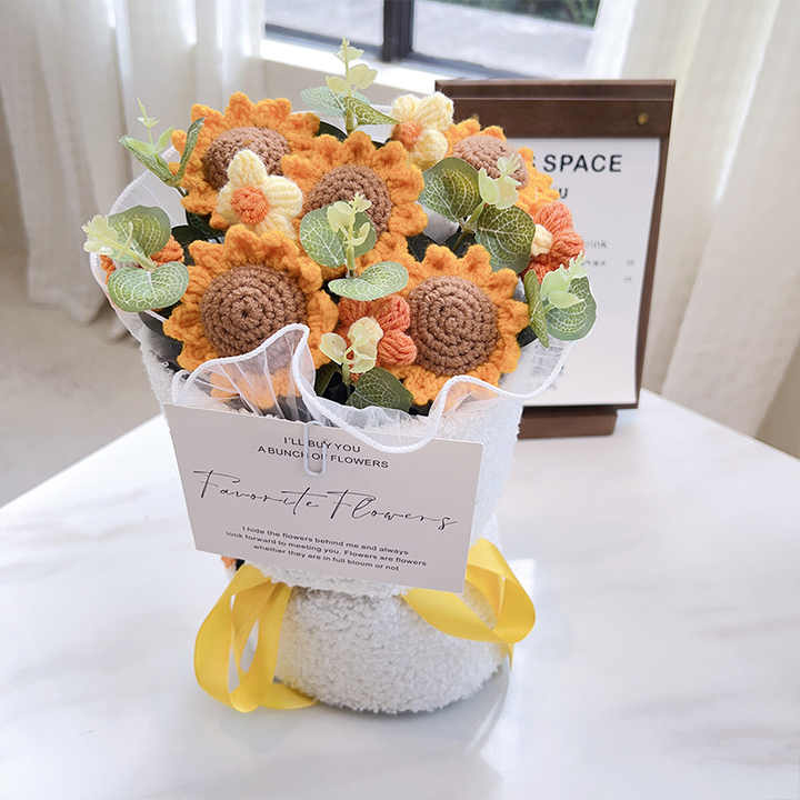 Handmade Wool Flowers Rose Knitted Flower - Perfect Gifts