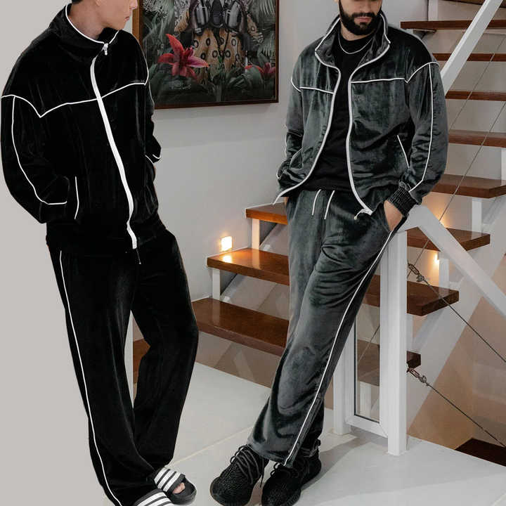 Shop High Quality Men's Velour Tracksuits with Custom Logos