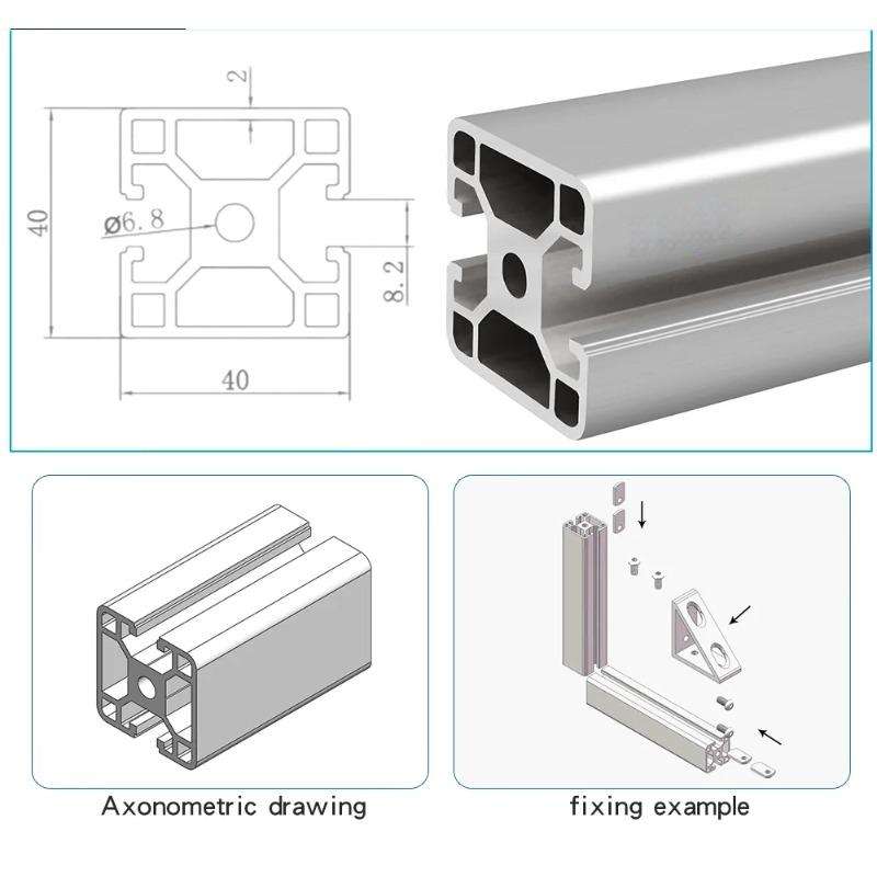 Precision CNC Machined 4040 Aluminum Guide Rail Profile Double Sided ...