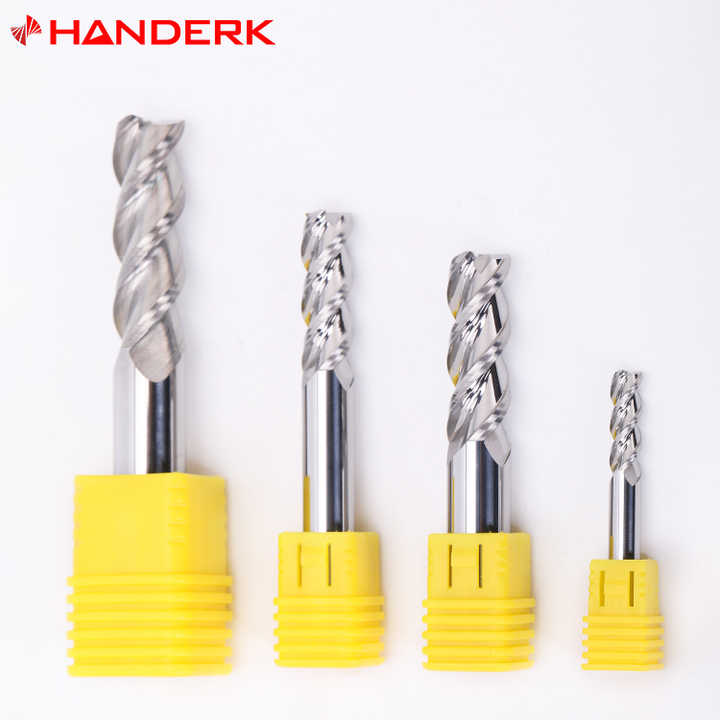 HANDERK Hrc55 Solid Carbide End Mill Aluminum Use Flat 3 Flute Square Milling Cutter for CNC ...