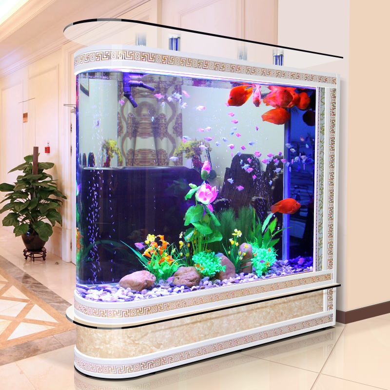 Ultra White Luxury Eco-Friendly 25W Goldfish Tank Curved Corner ...