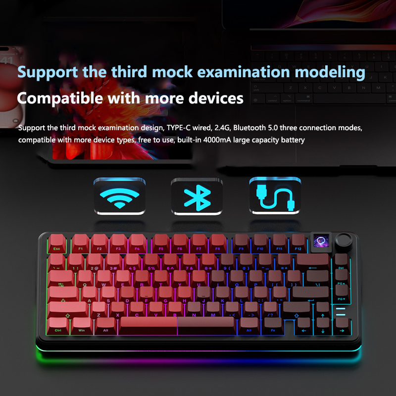 WEIKAV WK75 Wireless Mechanical Keyboard Three Mode RGB Custom Hot Swap ...