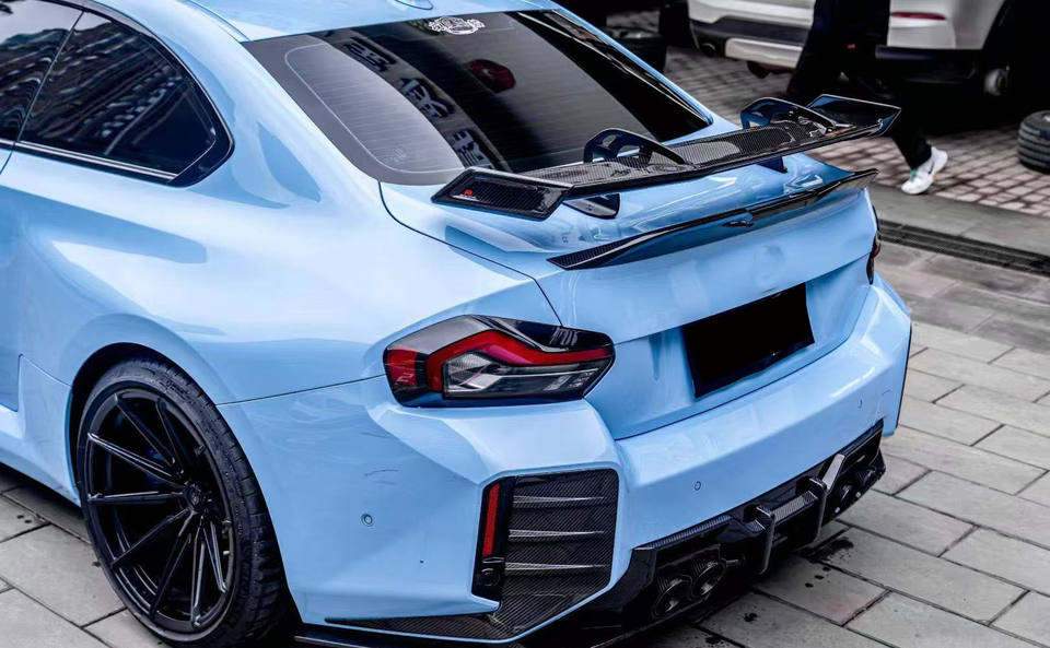 Yaochi for G87 M2 Dry Carbon Fiber Goose Top Spoiler Exhaust Bumper Cut ...