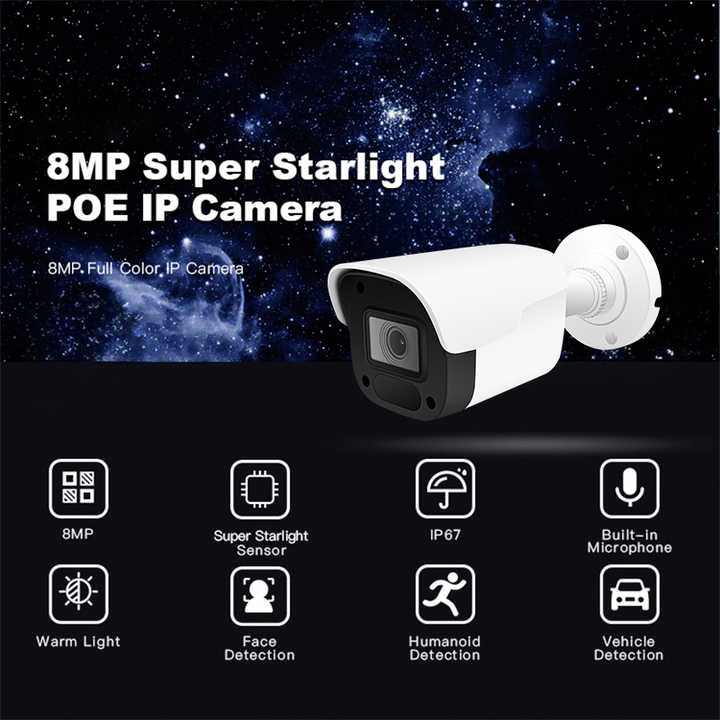 YCX HiK IP66 Outdoor Security Bullet Camera Full Color 5MP CCTV Network ...