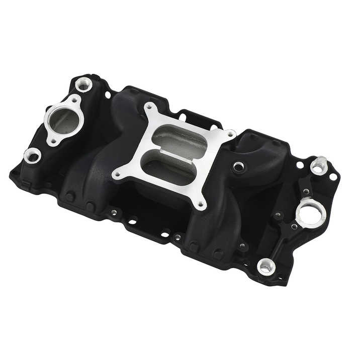 Black Aluminum Intake Manifold Square Bore SBC SB for Chevy 55-86 305 ...
