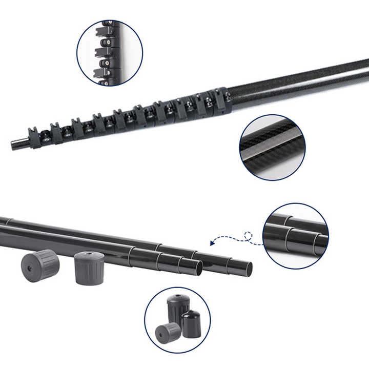 High Quality Carbon Fibre Telescoping Poles - 15m, 20m, 25m