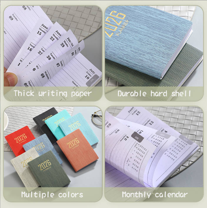 2026 A7 Portable Mini Pocket Planner - Thin Weekly Daily English ...