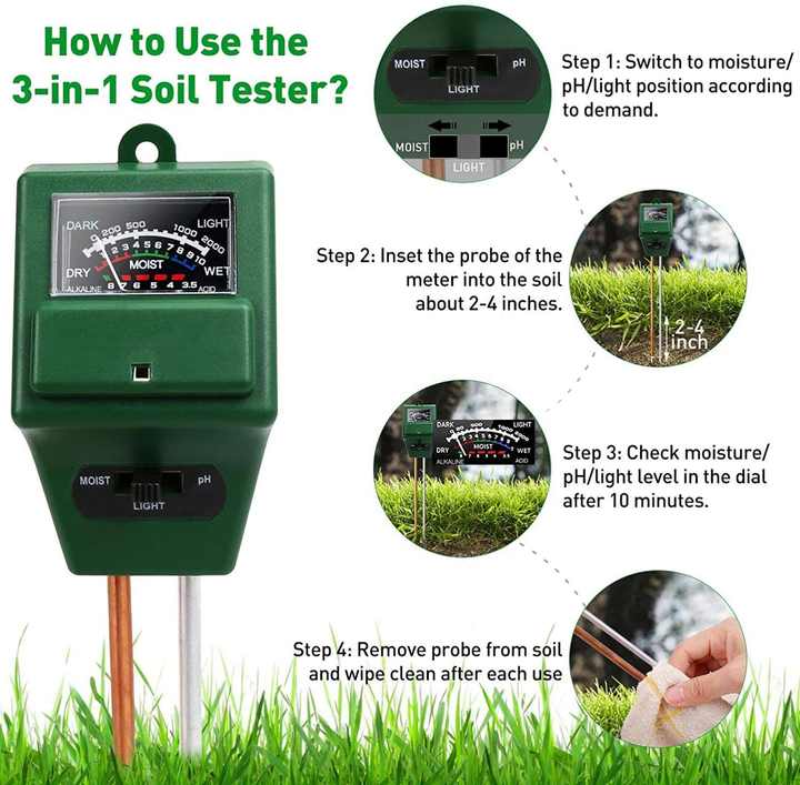 Farm Soil Testing Tools Soil PH Tester Moisture sunlight for Vegetables ...