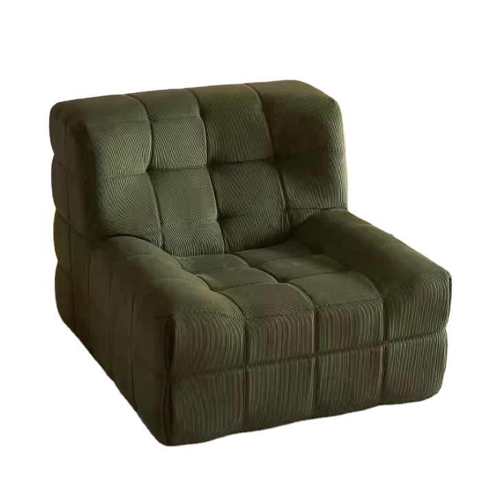 Retro Single Sofa Corduroy Vacuum-packed Sofa Living Room Balcony Multi ...