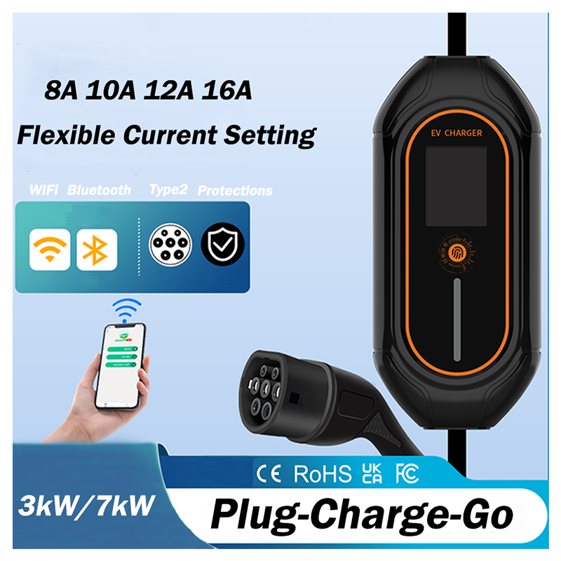 XTEVSE 16A 7kW Portable Type2 EV Charger with 5M Cable New Energy Home ...