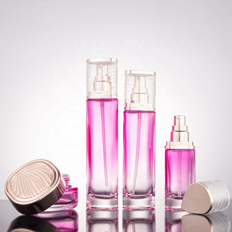 Wholesale Luxury Pink Gradient Skincare Packaging Set 40ml 100ml 120ml ...