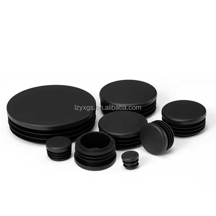Black Round Plastic Blanking End Cap Tube Pipe Inserts Plug Bung Insert ...