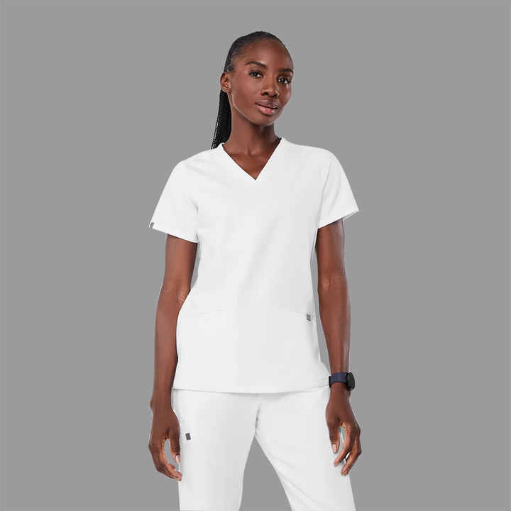 Bestex White V Neck Scrubs - Comfort and Durability