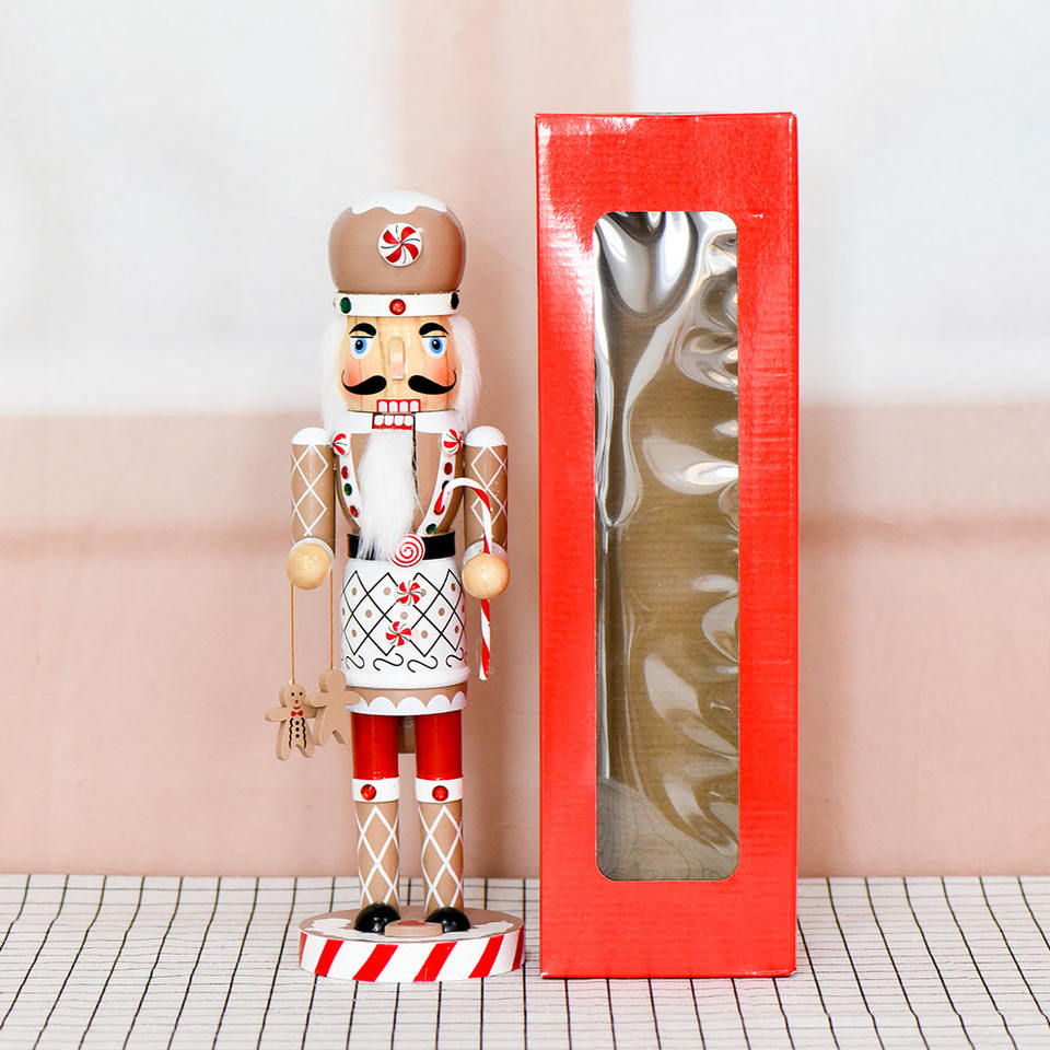 36cm Hand Painted Gingerbread Man Peppermint Decorated Nutcracker for ...