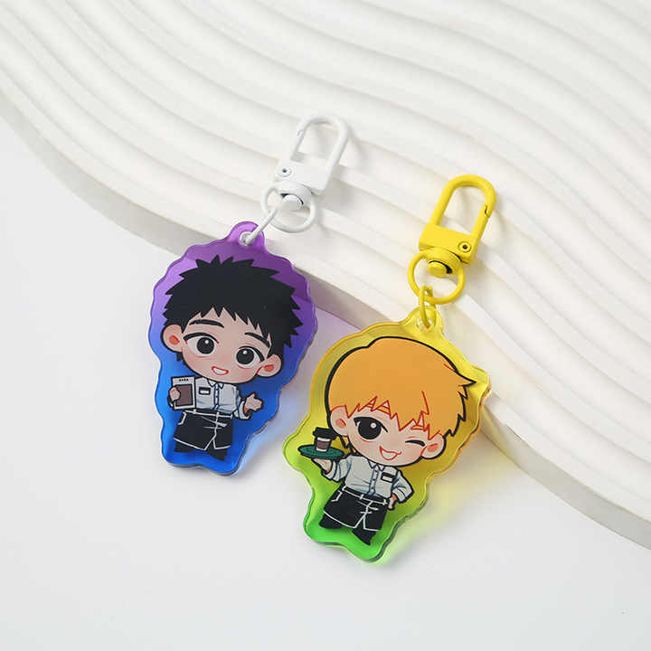 Customized Cute Anime Keychains Translucent Acrylic Charm in Cartoon ...