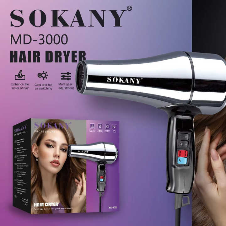 Sokany Hair Dryer Iron Shell Constant Temperature Hot and Cold Wind ...