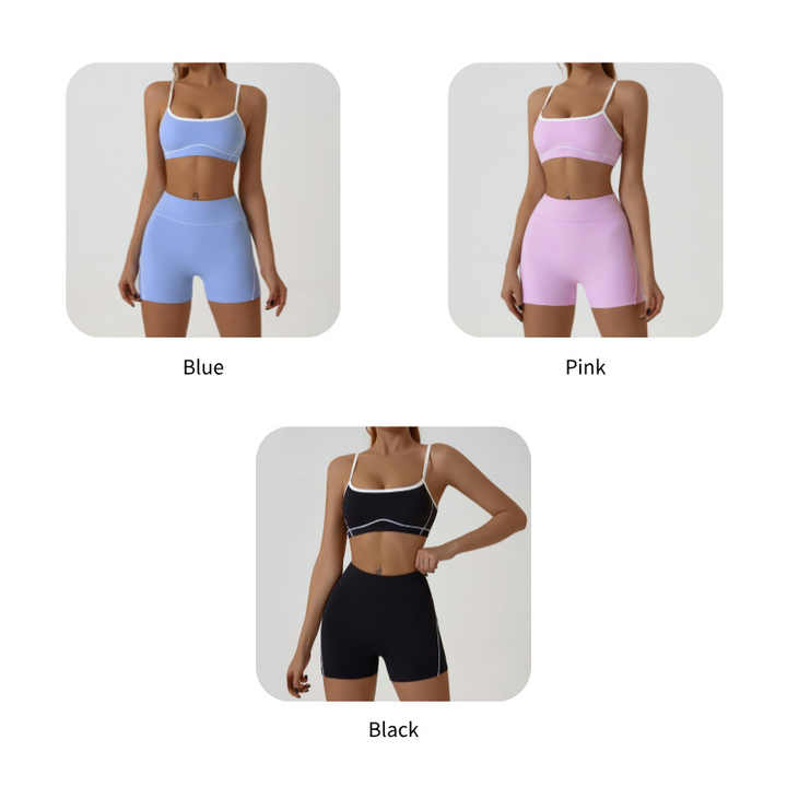 2024 New Naked Feel Gym Wear Women Sets Sport Bra and Shorts Suits Gym Fitness Sets 2 Piece ...