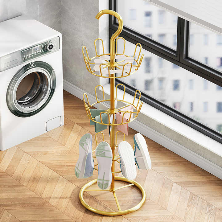Customize 3/4-Layer Metal Shoe Storage Tree Rack Round Hanging Rotary ...