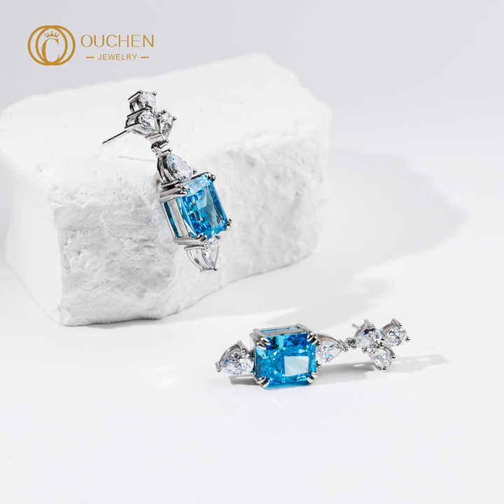 OUCHEN IGI GIA Certified Lab Grown Diamond Earring Gold Pendant Stud ...