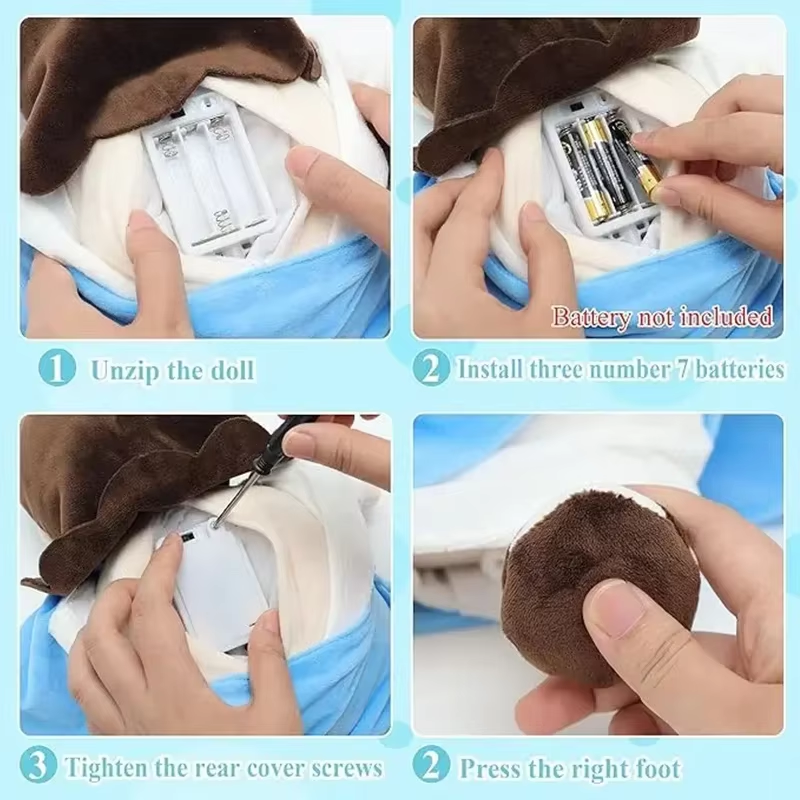 Lynmoe Jesus Breathing Plush Doll Sewing Made Cuddly Toy Music LED ...