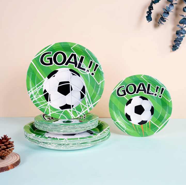 Soccer Party Supplies Kit Disposable Tableware Set for Boys Birthday ...