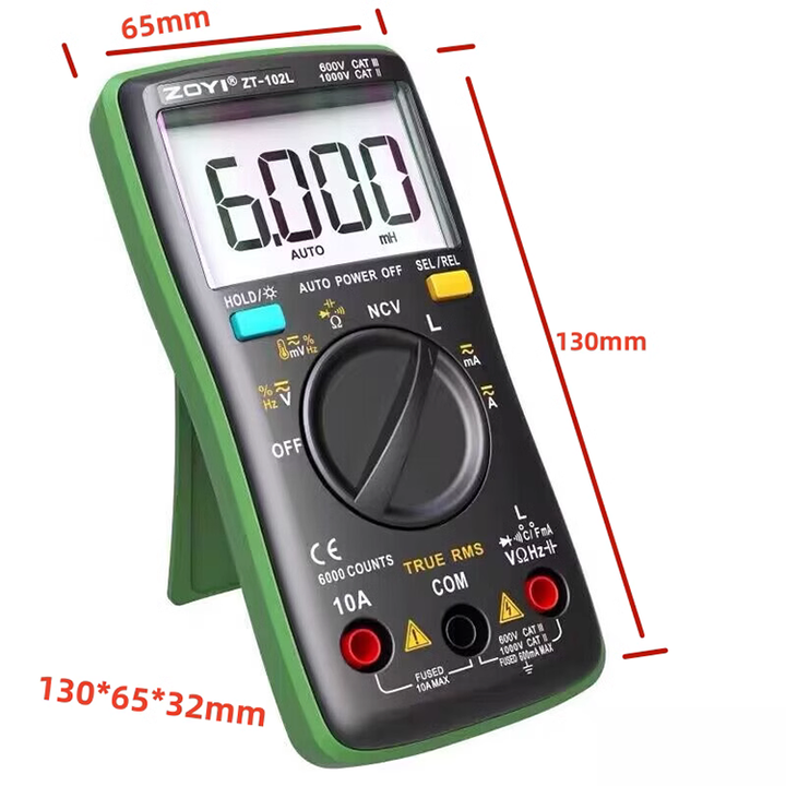 ZOTEK ZT102L Mini Auto Inductance Digital Multimeter 60 Henrys H ...