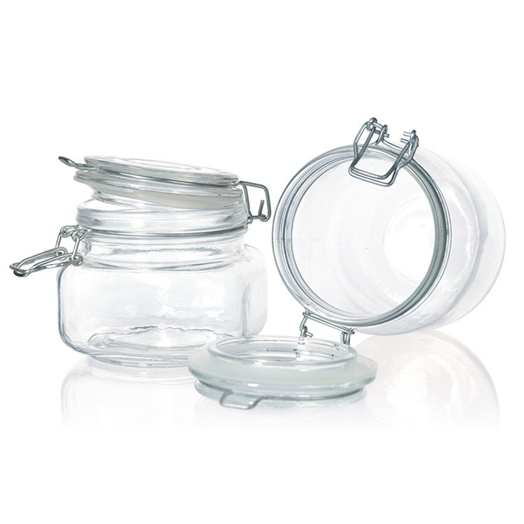Factory Price Glass Jars 500ml Glass Latch Jar With Airtight Locking ...