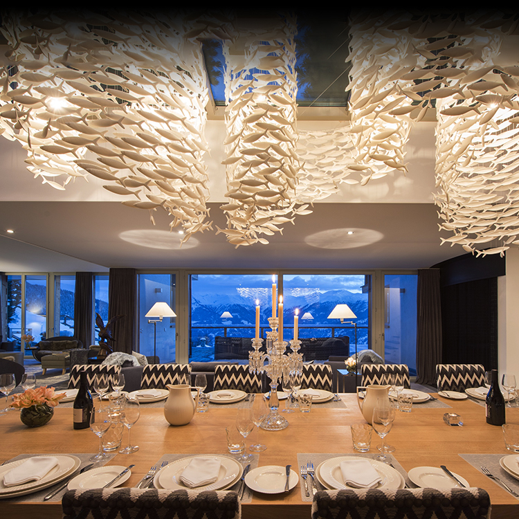 Fish Chandelier - Elegant Underwater Theme Design