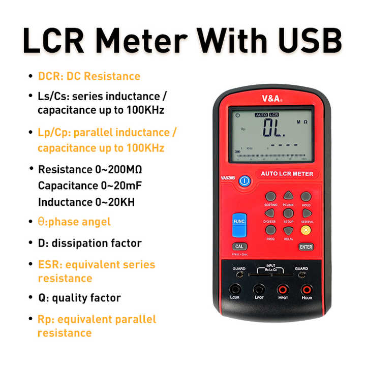 Portable USB Digital Precision Electronic Tester Multi-Function VA520B ...