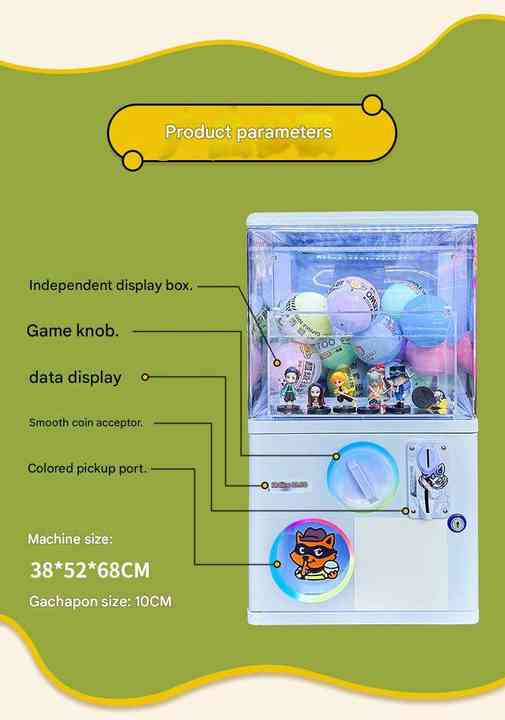 Coin Operated Gashapon Machine Mini Capsule Toy Vending For Amusement ...