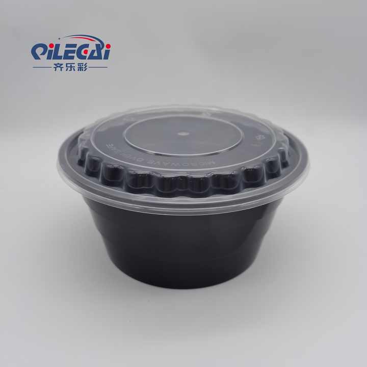 Double-layer Round Disposable Plastic Food Packing Containers Takeaway ...