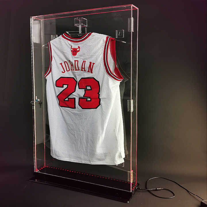 Wall Mounted Clear LED Lighted Acrylic Shirt Display Frame Perspex ...