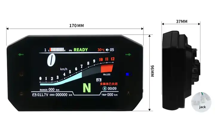 Custom Bike TFT Navigation Display for Electric Motorcycle Ebike ...