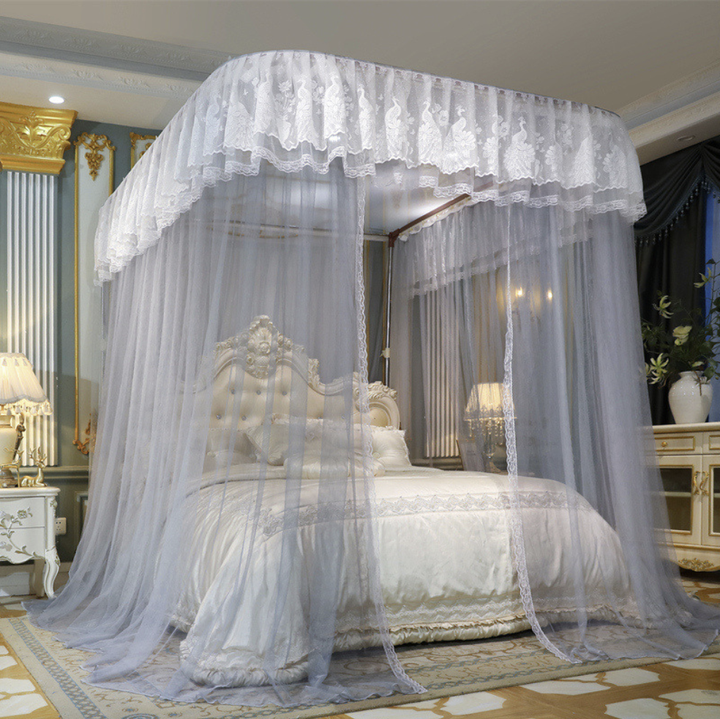 Quadrate Rail Sliding Folded Summer Mosquito Net Home-Use Princess ...