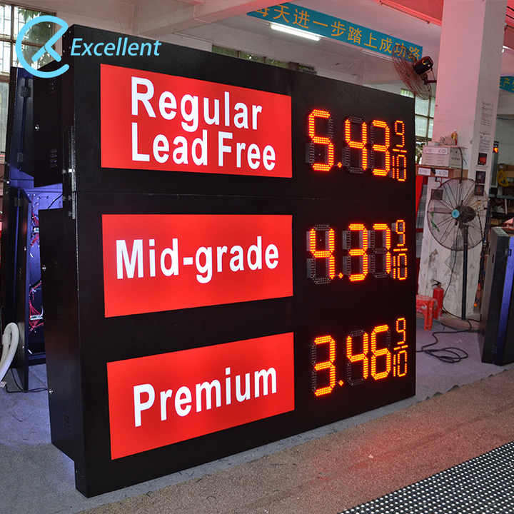 Wireless Control RF Remote Gas Station Electronic LED Number Price Sign ...