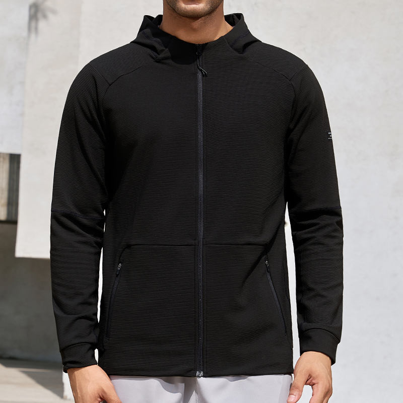 Athletic Jacket Men Zipper Outdoor Workout Running Gym Jacket Hooded ...