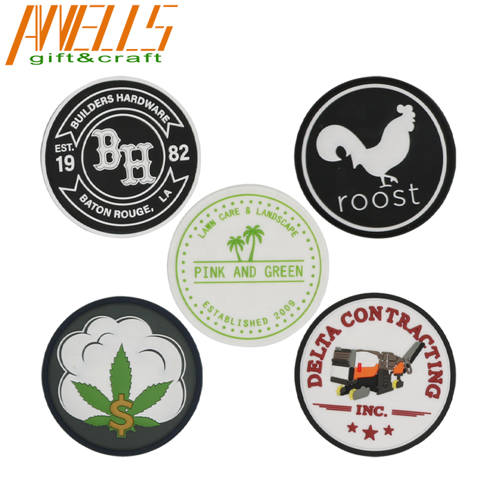 Custom Shape Recessed Logo PVC Silicone Patches With Black or ...