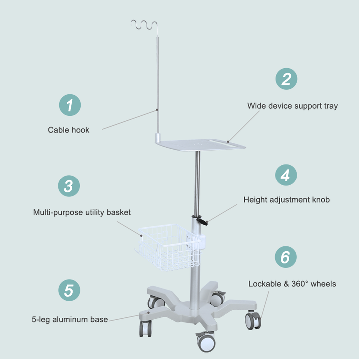 WEIYE Hospital Monitor Cart ICU Ventilators Trolley Medical Ventilation ...