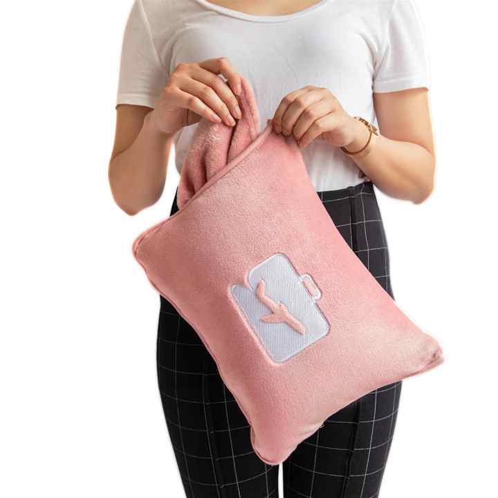 Travel Blanket and Pillow, 2 in 1 Airplane Blanket with Soft Bag ...